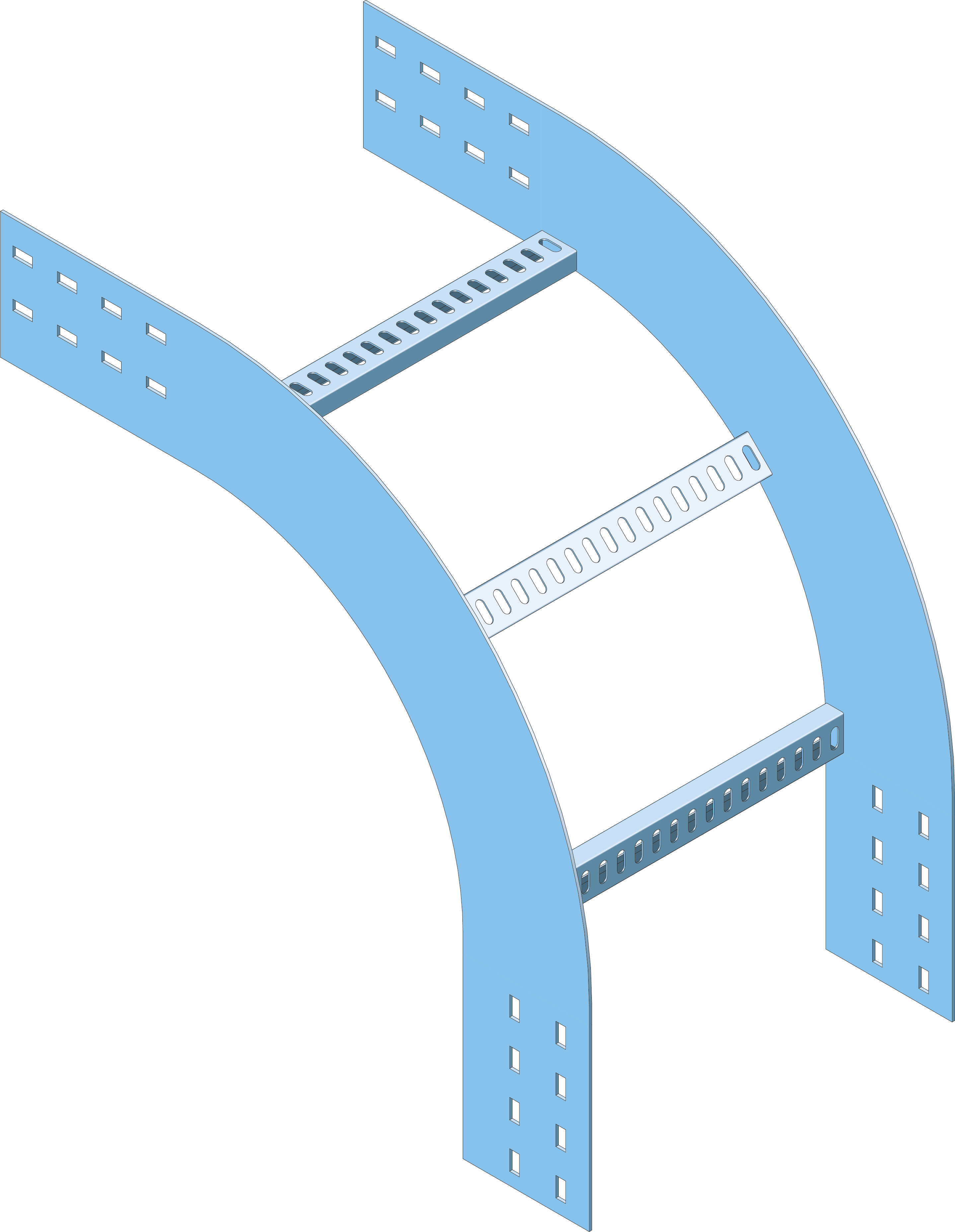 Outside Riser 90° Cable Ladder ECL150 1000mm SS304 | 90° | 300 mm | Stainless Steel 304 | 142 mm ...